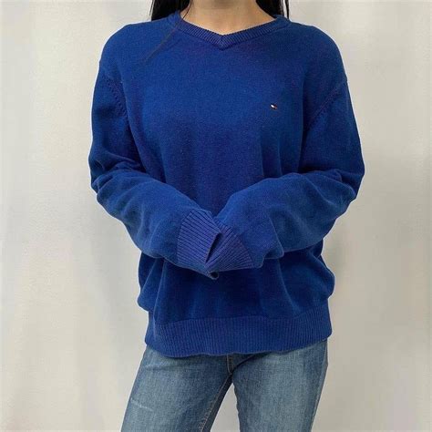 타미 힐피거 파란색 블루 니트 스웨터 남여m Pg299 헬로마켓
