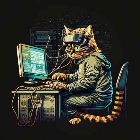 Hacker Cat Stock Illustrations 159 Hacker Cat Stock Illustrations Vectors And Clipart Dreamstime