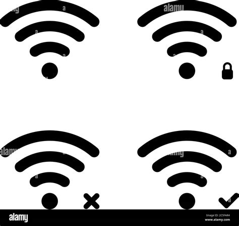 Wi Fi Wireless Internet Network Connection Icon Black Isolated Vector On White Background Stock