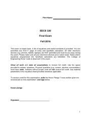 Final F Pdf Print Name EECS Final Exam Fall This Exam Is Closed Book A List Of