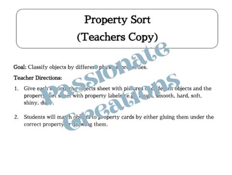 property sort science activity classifying objects by physical properties