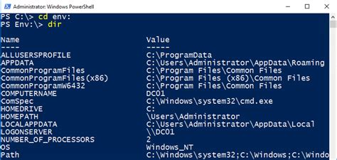 Powershell Playing With Environment Variables Sid 500com