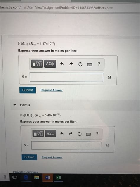 Solved Use The Ksp Values To Calculate The Molar Solubility Chegg Com