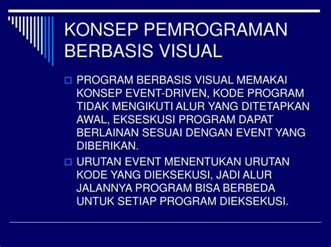 Ppt Konsep Pemrograman Dalam Visual Basic Powerpoint Presentation