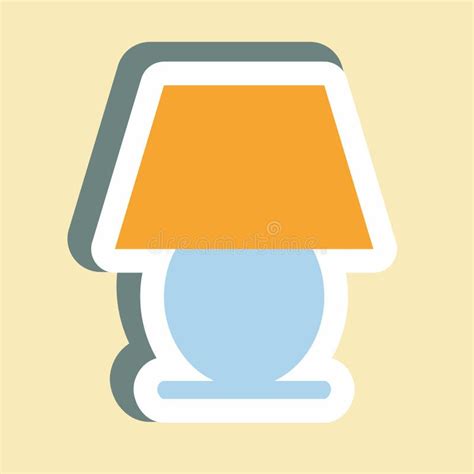 Sticker Table Lamp Simple Illustrationeditable Stroke Stock