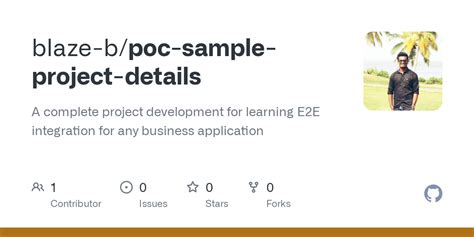 Github Blaze B Poc Sample Project Details A Complete Project Development For Learning E E