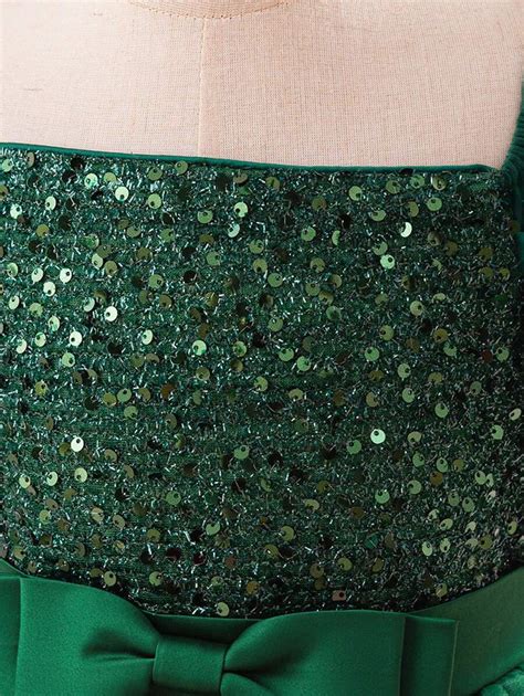 Tween Girls Sequin Square Neck Mesh Glamorous Pageant Dress Suitable For Performance And Party