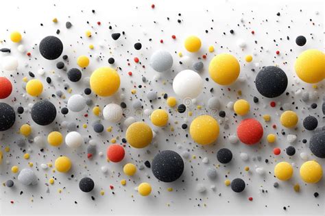 Colorful Abstract Composition Of Spherical Shapes Floating Against A White Background In A