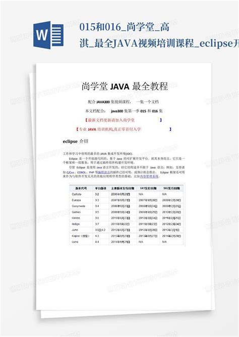 015和016尚学堂高淇最全java视频培训课程eclipse开发环境的使用建word模板下载编号qzrvmdvy熊猫办公