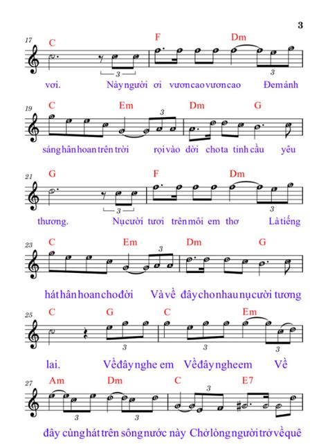 Sheet Nhạc Bài Về đây Nghe Em Trần Quang Lộc Kho Sheet Nhạc