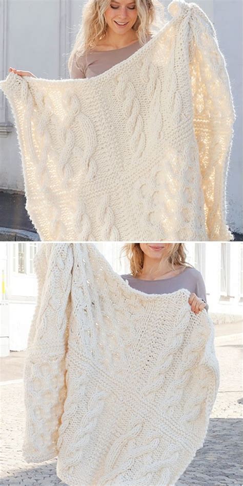 Highland Hug Free Knitting Pattern Knitted Throws Knit Throw Blanket