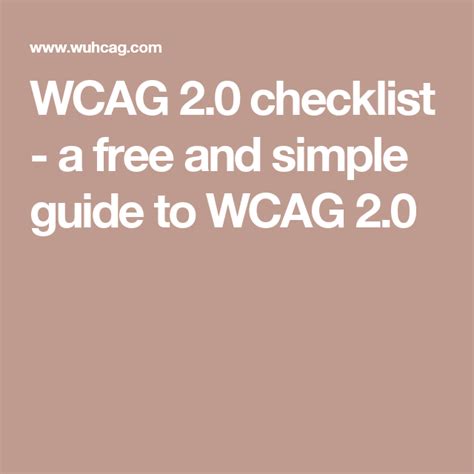 Wcag 20 Checklist A Free And Simple Guide To Wcag 20