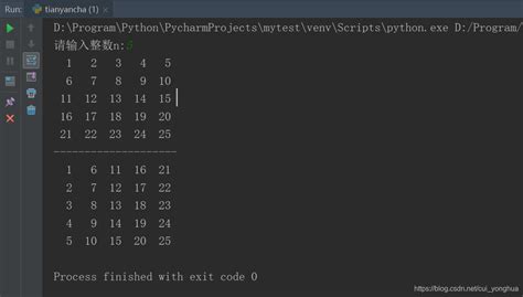 输出矩阵的转置形式（n行n列，数的方阵）（python经典编程案例）python怎么生成n行n列的矩阵 Csdn博客