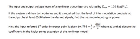 The Input And Output Voltage Levels Of A Nonlinear