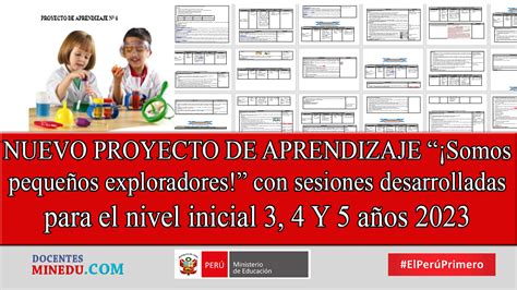 Nuevo Proyecto De Aprendizaje ¡somos Pequeños Exploradores” Con