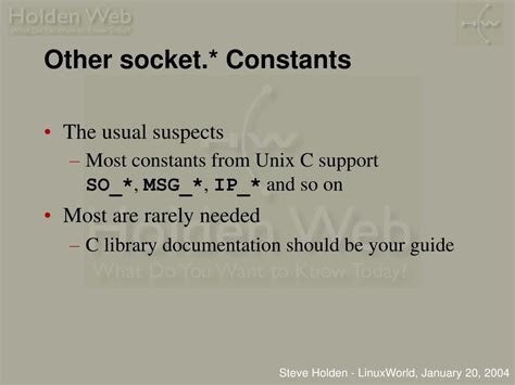 Ppt Network Programming In Python Steve Holden Holden Web Linuxworld