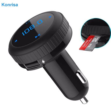Handsfree Car Kit FM Transmitter Modulator Bluetooth 4 2 Car MP3 Player LED Monitor Dual USB