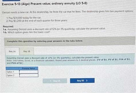 solved exercise 5 13 algo present value ordinary annuity