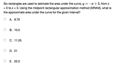 solved six rectangles are used to estimate the area under the curve y