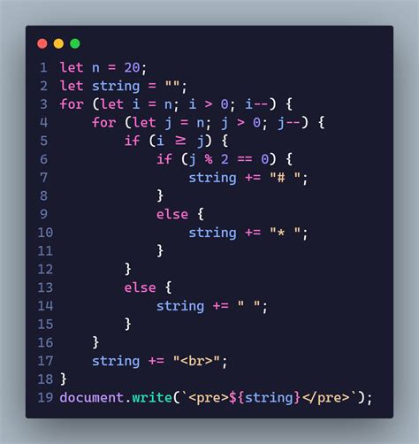 triangle pattern 2 inverted pyramid html css js