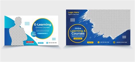 E Learning Online Courses Web Page Banner And Video Thumbnail Design