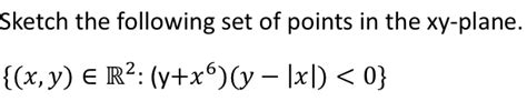 Solved Sketch The Following Set Of Points In The Xy Plane Chegg Com