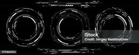 기술 디자인을 위한 최신 Hud 인터페이스 요소 공상 과학 및 하이테크 프레임 Gui 및 Ui 그래픽 벡터 일러스트 레이 션 0명에 대한 스톡 벡터 아트 및 기타 이미지