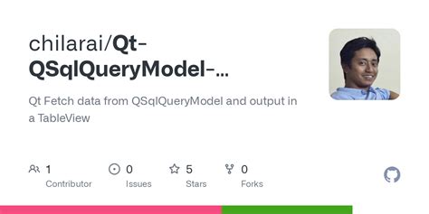 Github Chilaraiqt Qsqlquerymodel Tableview Qt Fetch Data From Qsqlquerymodel And Output In A