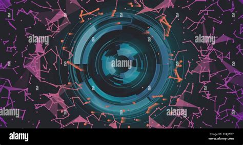 Rotating Circular Interface With Geometric Shapes And Particles