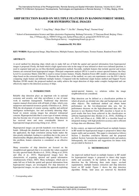 Download Pdf Ship Detection Based On Multiple Features In Random Forest Model For