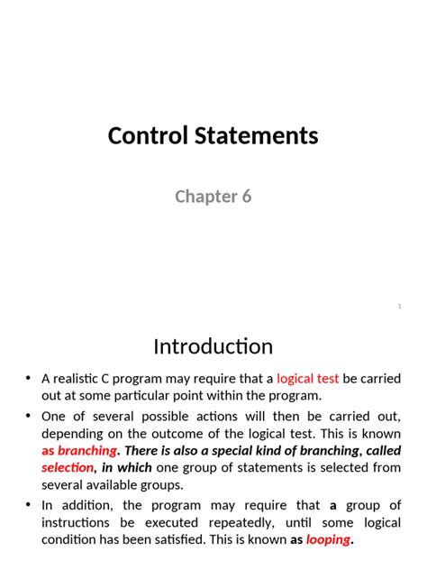 Chapter 6 Control Statements Pdf Control Flow Computer Science
