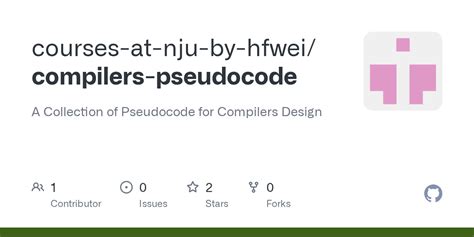 Github Courses At Nju By Hfwei Compilers Pseudocode A Collection Of Pseudocode For Compilers
