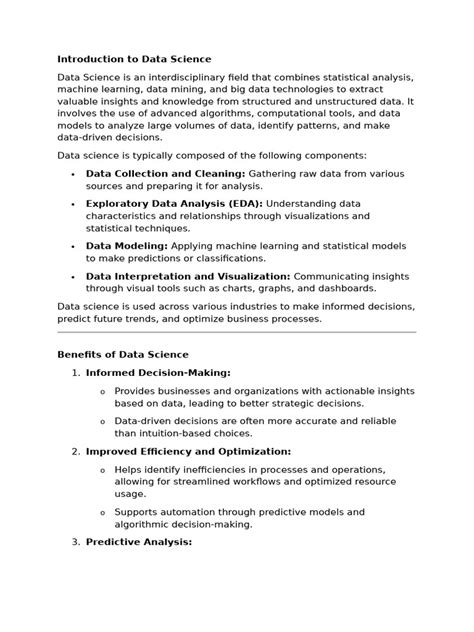 Data Science Pdf Data Science Data Analysis