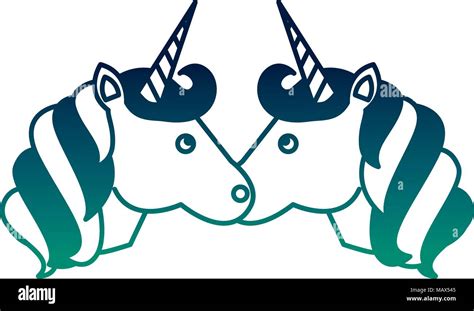 Cute Fantasy Unicorn Couple Stock Vector Image Art Alamy