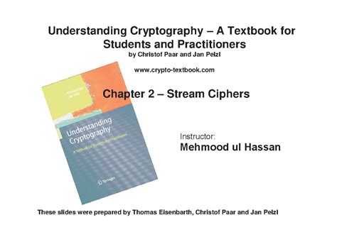 Cryptography Chptr 2 Stream Ciphers Understanding Cryptography A Textbook For Babes And