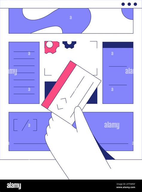 Hand With Payment Card Interacting With Online Shopping Platform In Flat Vector Illustration