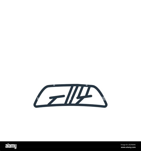 Car Windscreen Outline Vector Icon Thin Line Black Car Windscreen Icon Flat Vector Simple