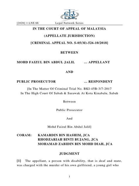 Mohd Faizul Bin Abdul Jalil V Pp Pdf Pdf Murder Bleeding
