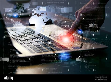 Finger On Laptop Programming Web Developing Front End Web Developer