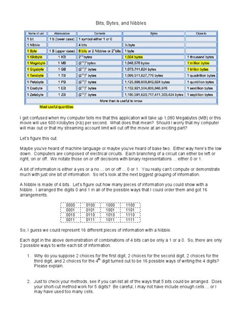 bits bytes and nibbles pdf bit byte