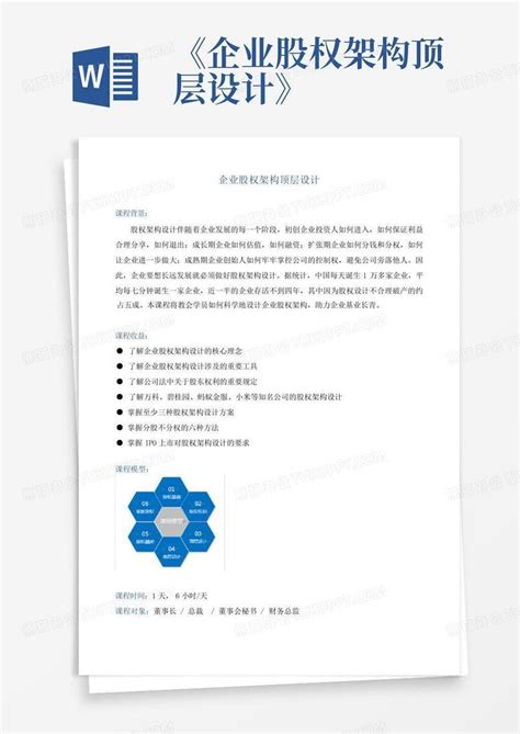 企业股权架构顶层设计Word模板下载 编号leoemyaa 熊猫办公