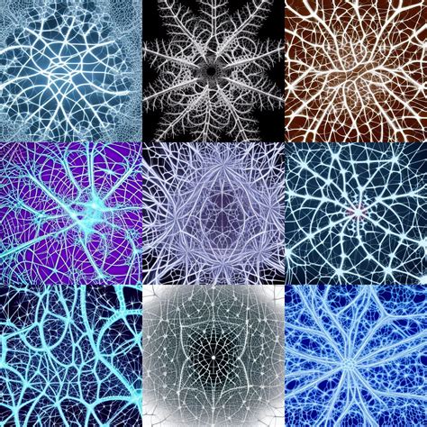 Fractal Network Of Connections Glowing Net Hubs Dendrites Axons Nervous System Ganglia Nerve Net