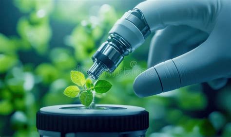 Futuristic Robotic Arm Calibration In Modern Medical Lab Stock
