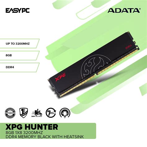 Adata Xpg Hunter 8gb 1×8 3200mhz Ddr4 Memory Non Rgb Black With Heatsink Wp Plugin Test