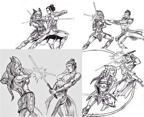 Legends Of All Agesahsoka Vs Rey Set By Drawbot908 On Deviantart