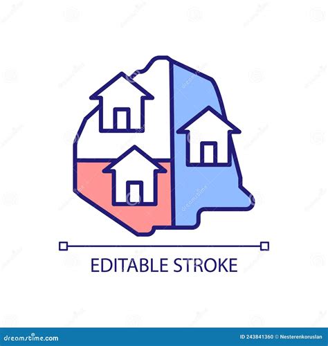 Partitioning Line Icons Collection Dividing Subdivision Segmentation Separation Allocation