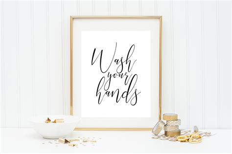 Bathroom Printable Wash Your Hands Sign Bathroom Wall Decor Etsy