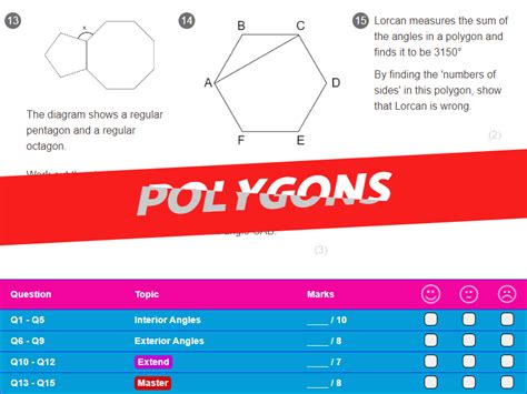 Polygons Worksheet Answers Foundation Gcse Teaching Resources