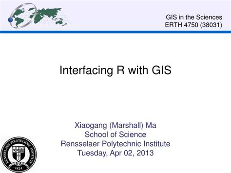 Ppt Interfacing R With Gis Powerpoint Presentation Free Download