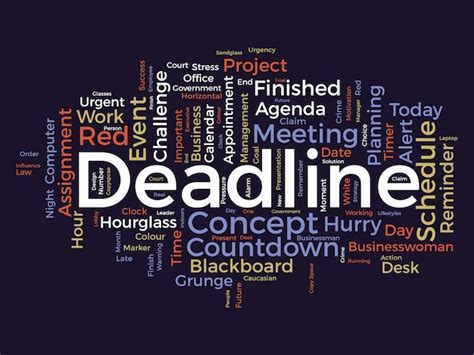 Premium Vector Word Cloud Background Concept For Deadline Work Time